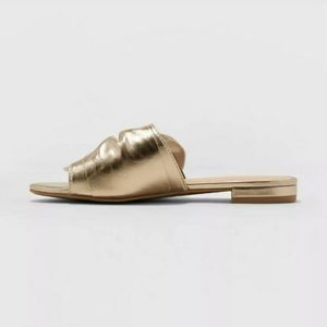 a new day | Shoes | Metallic Gold Slide Sandals | Poshmark